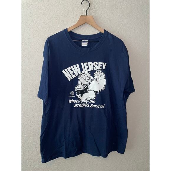 Gildan | Shirts | Vintage Popeye Shirt New Jersey Graphic Strong ...